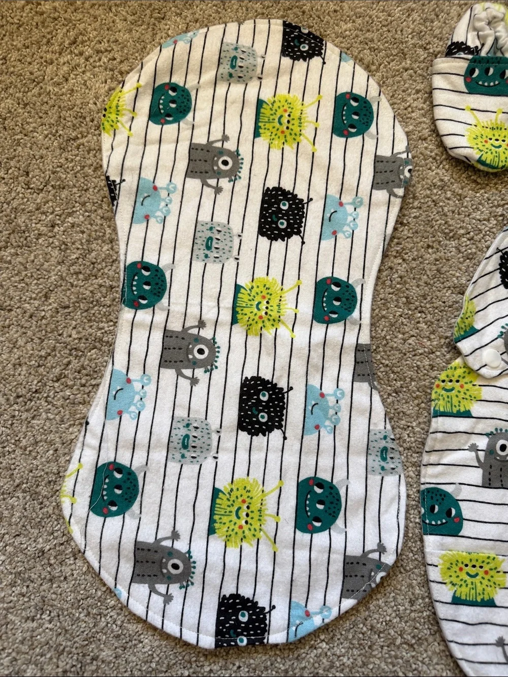 Accessories | Homemade Baby Monsters Bib Burp Cloth Bootie Slipper Set ...